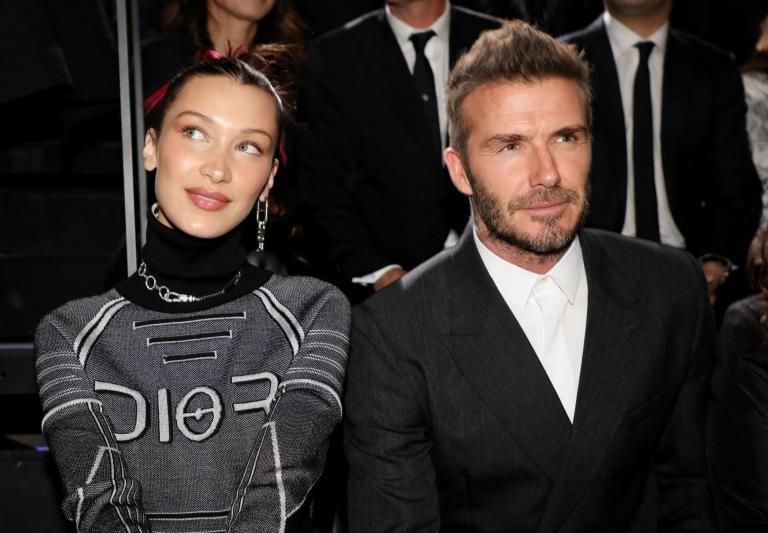 David Beckham and Bella Hadid sit front row at Dior…