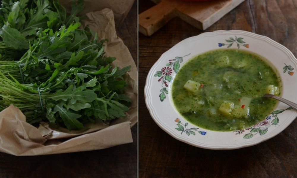 Rachel Roddy’s recipe for rocket, leek and potato soup