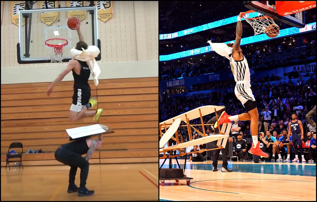 Pro dunker recreates and makes every dunk attempted in…