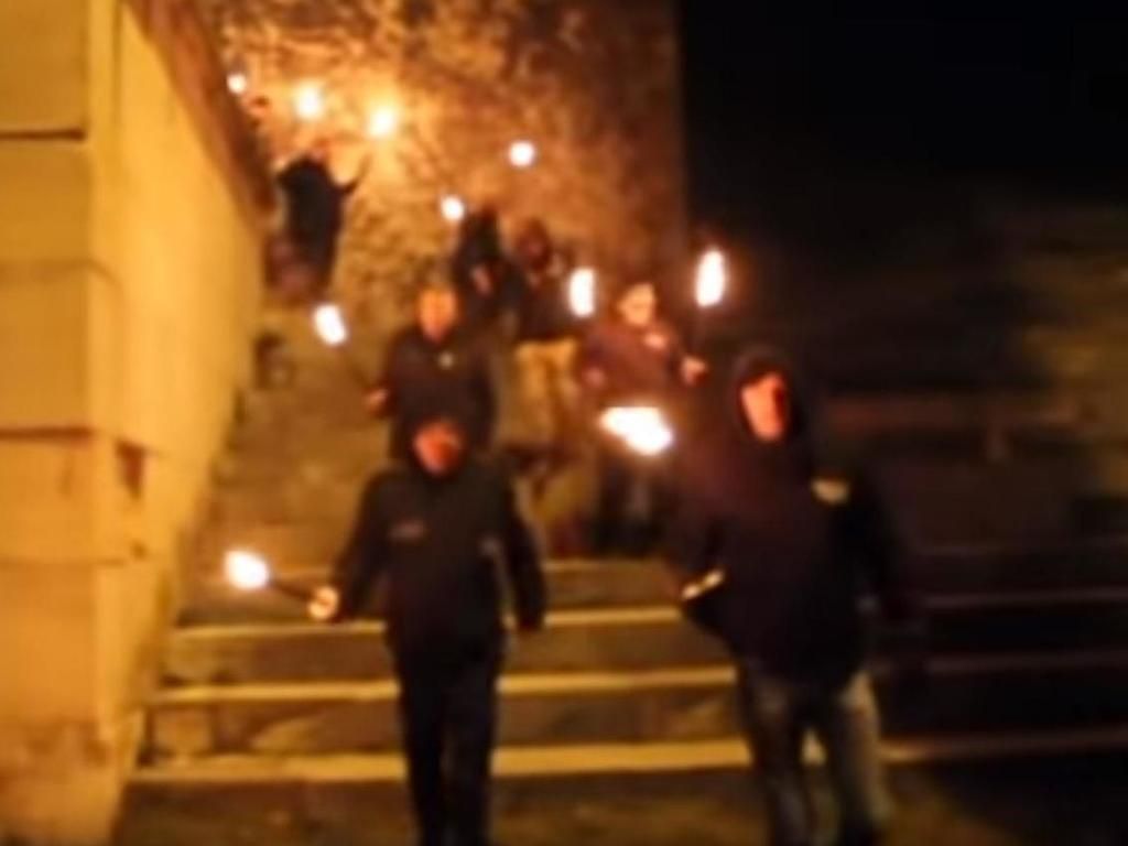 Neo-Nazis filmed marching with torches at Hitler's…