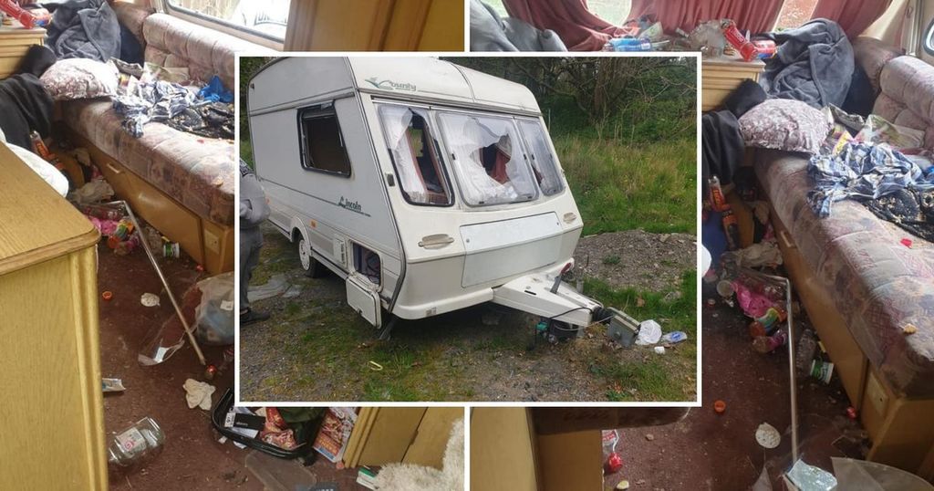 See the vandalised caravan a homeless man left after…