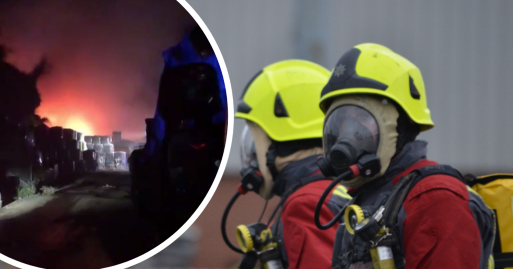Video shows Notts fire service arriving at scene of a…