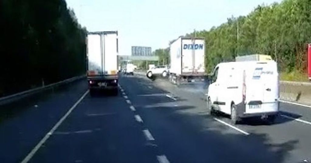 Terrifying dashcam footage captures moment car is… Terrifying dashcam footage captures moment car is…