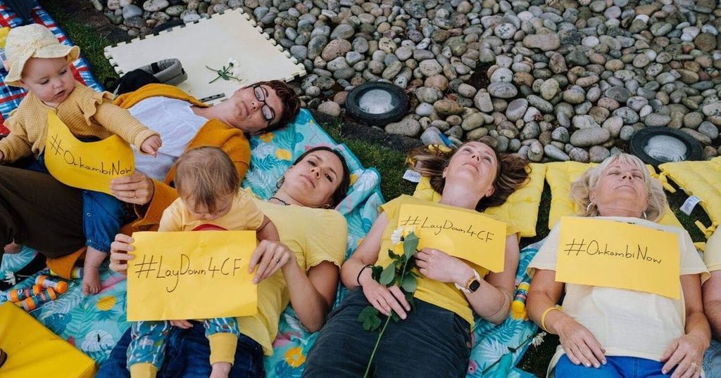 Cystic fibrosis babies and their parents protest…