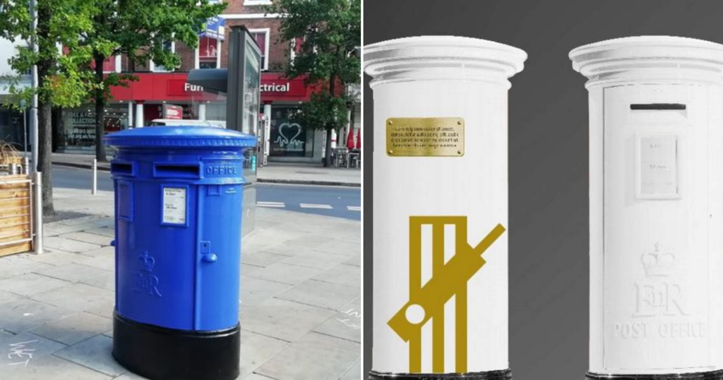 Special gold and white post box in Nottingham will…