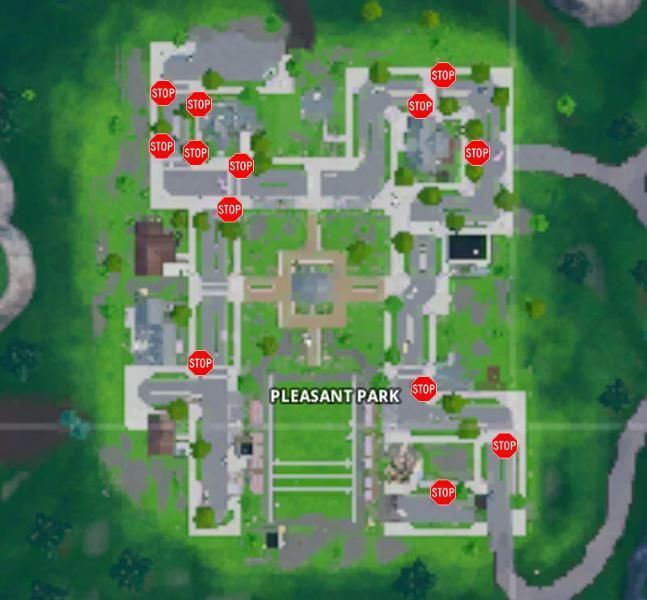 Here Are The 13 Stop Sign Locations In Pleasant Park…