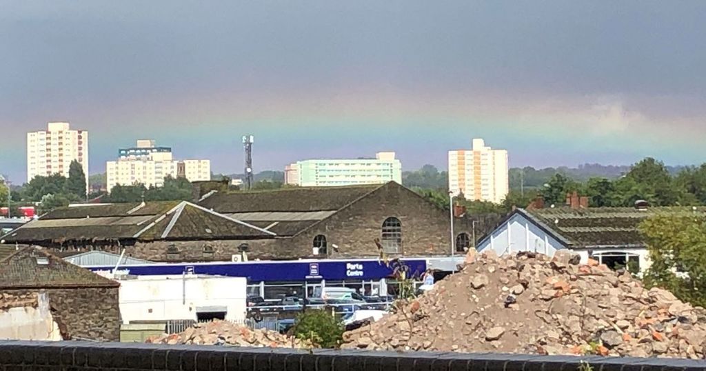 Rare flat rainbow spotted in Bristol after heavy rain