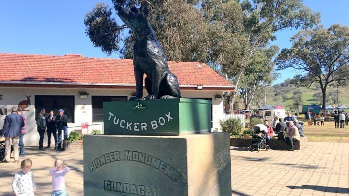 Dog on the Tuckerbox returns home to a hero's welcome