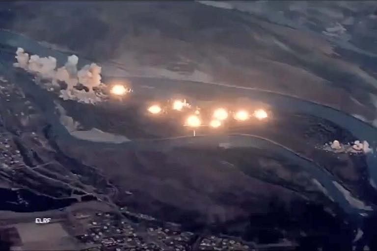 Dramatic footage of US warplanes hitting Iraq island…