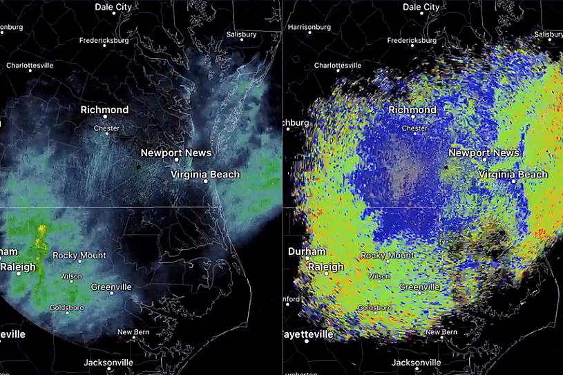 Weather radar picks up mysterious shadow across three…