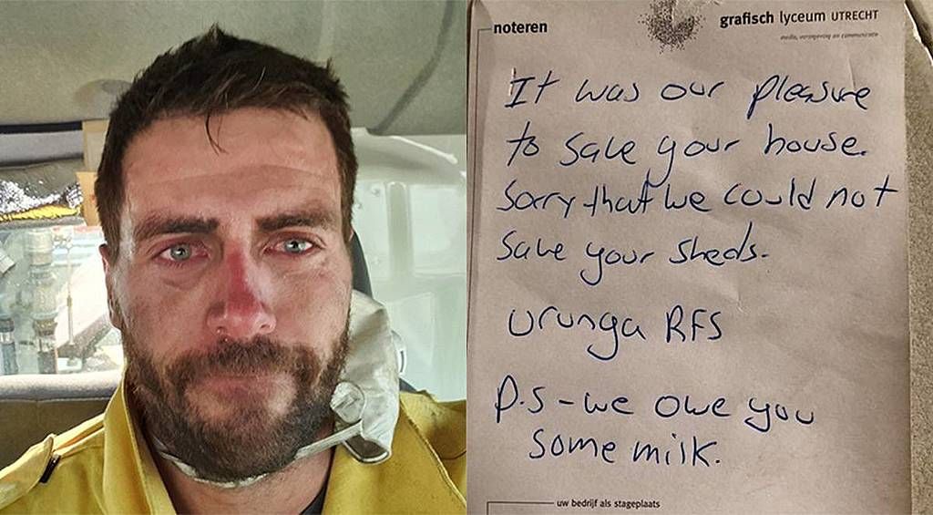 Australian firefighter's heartwarming note to victim…