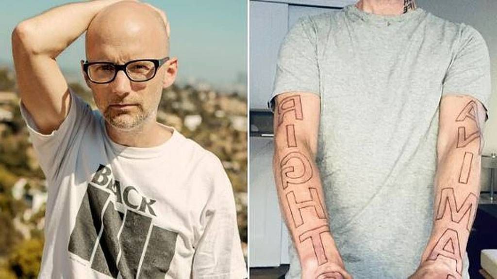 Moby shocks fans after revealing huge vegan tattoos on…