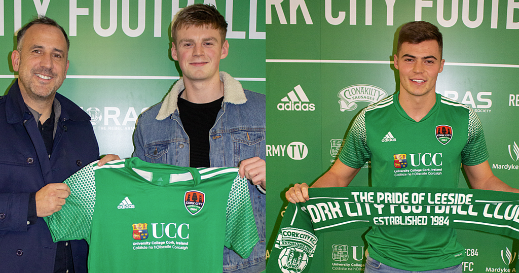 Cork City sign defenders Rob Slevin and Charlie…