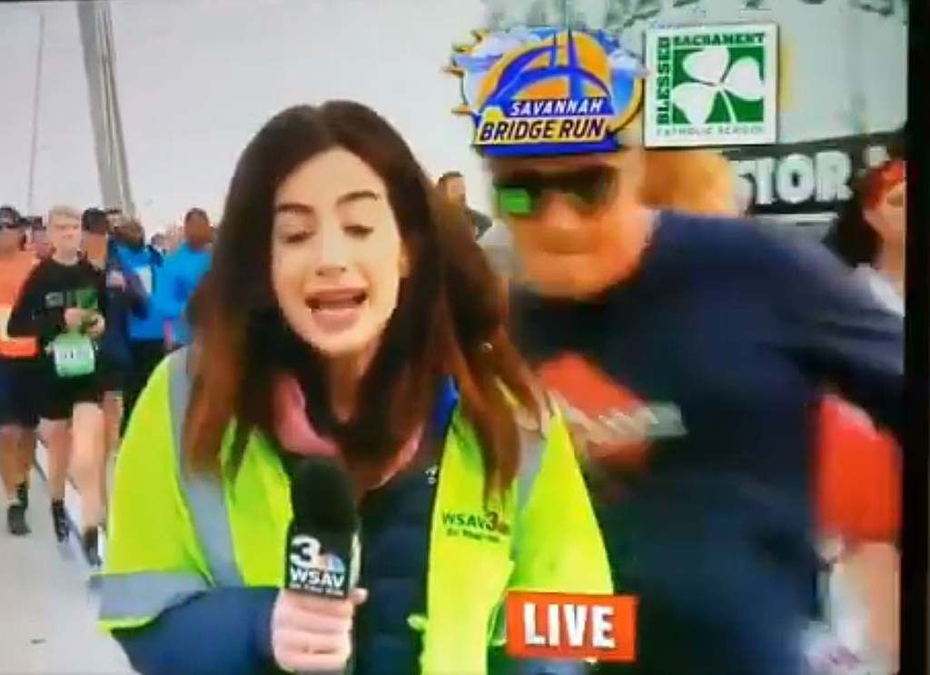 TV reporter smacked on bottom during live broadcast:…