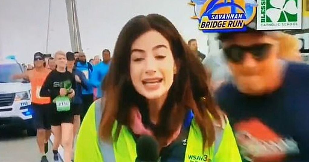 'Youth minister' slaps reporter's bum while running…