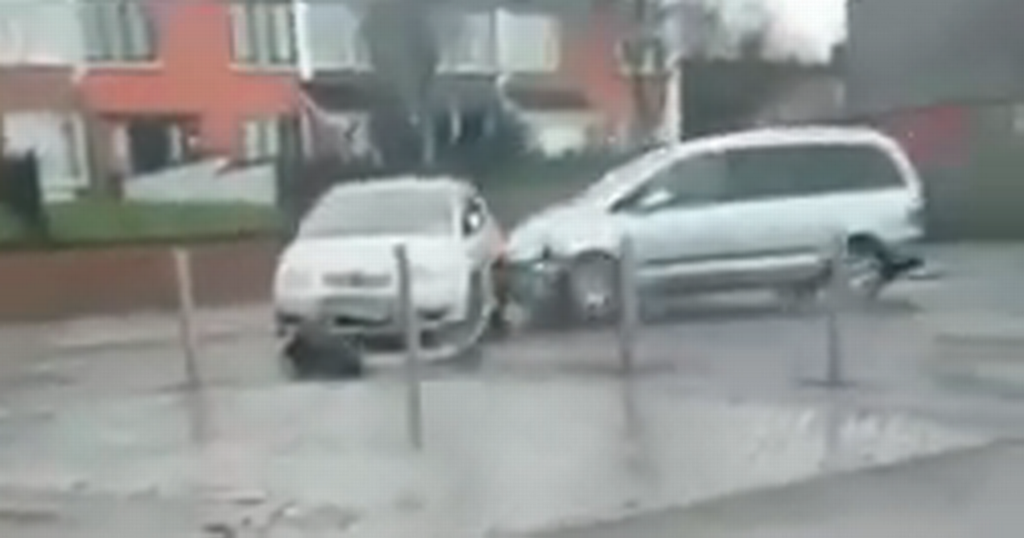 Shocking video shows two cars smashing into each other…