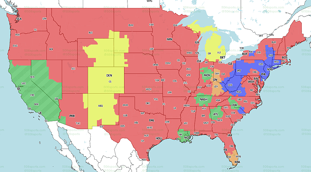 NFL Week 16 TV coverage maps