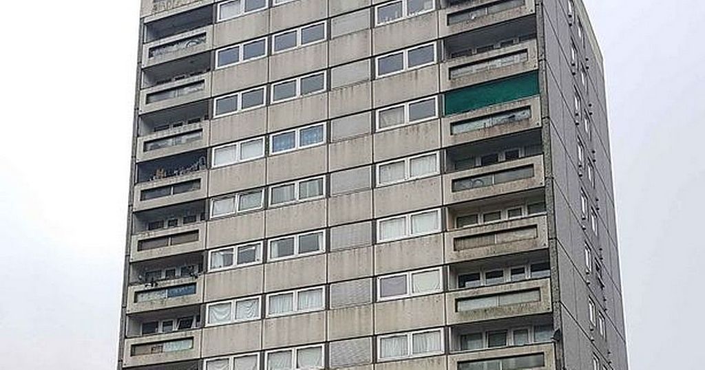Inside tower block with faeces on stairs and where…