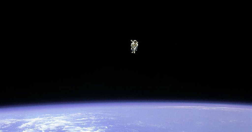 NASA shares incredible photo of astronaut floating in…