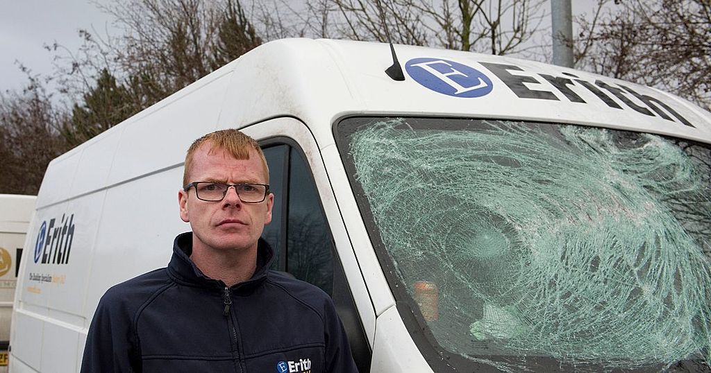 Shocked joiner tells how huge chunk of ice smashed van…