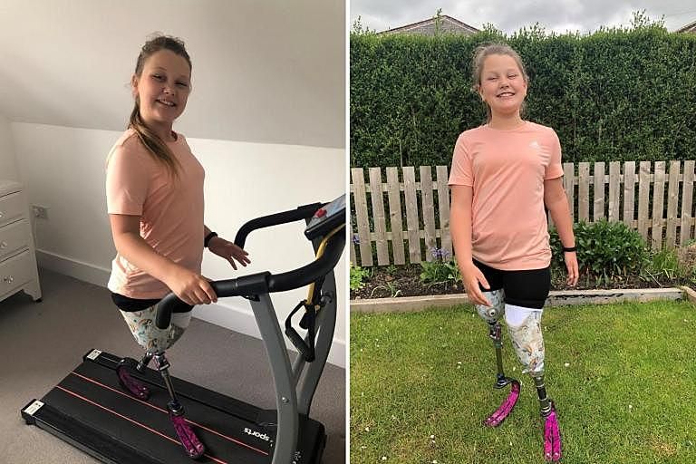 Double-leg amputee, 10, raises £10k for charity with…