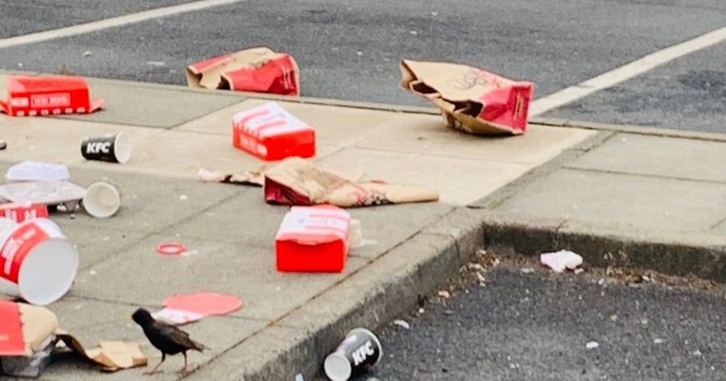 KFC customers slammed for leaving piles of rubbish…
