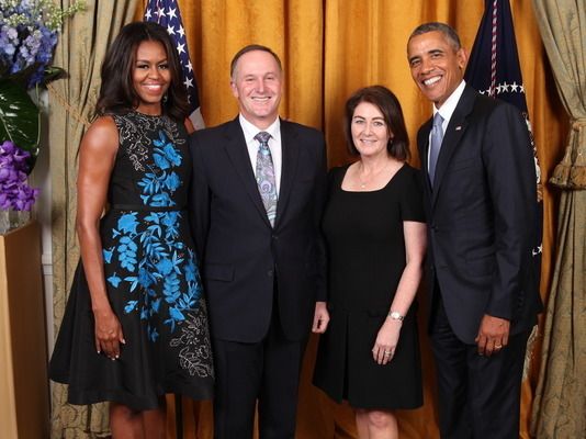 Just hanging with the Obamas: John and Bronagh Key get…