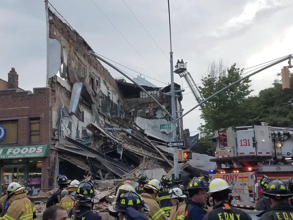 Three-storey building collapses in New York City
