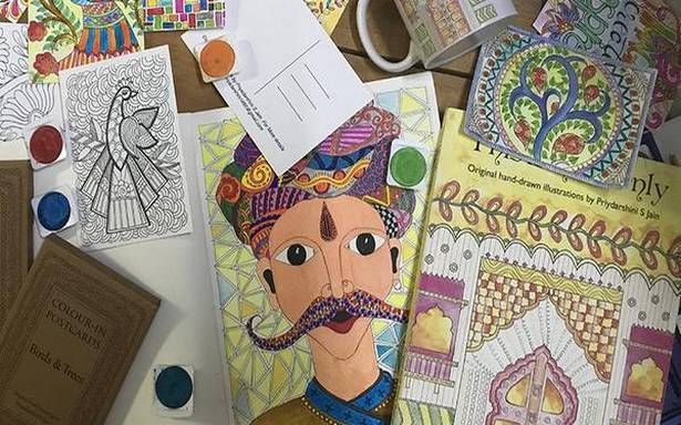 Colouring in scenes from India