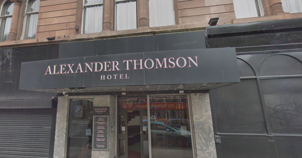 Security guard at Alexander Thomson hotel where two…