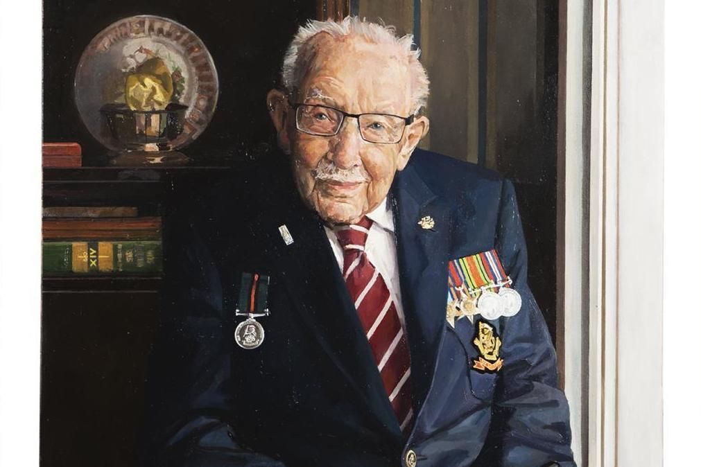 Official portrait of Captain Sir Tom Moore unveiled at…