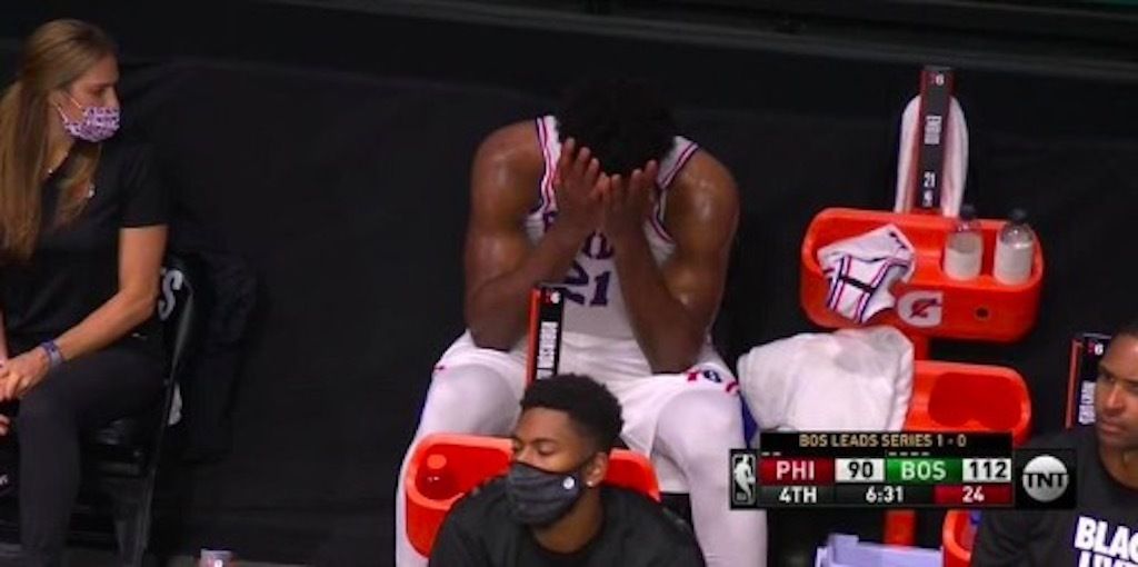 These sad photos of Joel Embiid perfectly sum up the…