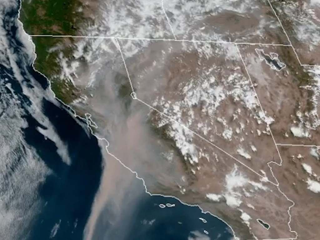 California wildfires: Smoke seen billowing across…